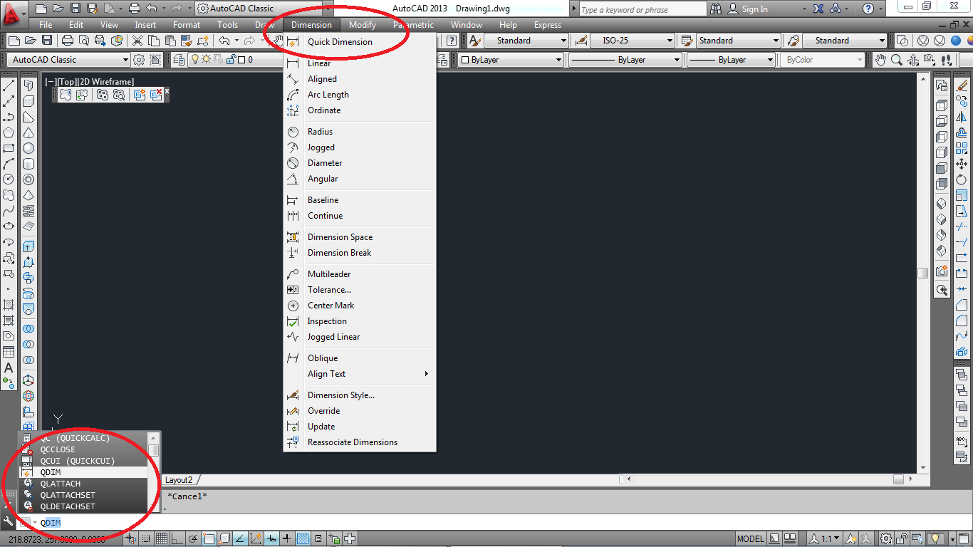 Autocad Quick Dimension XLearning
